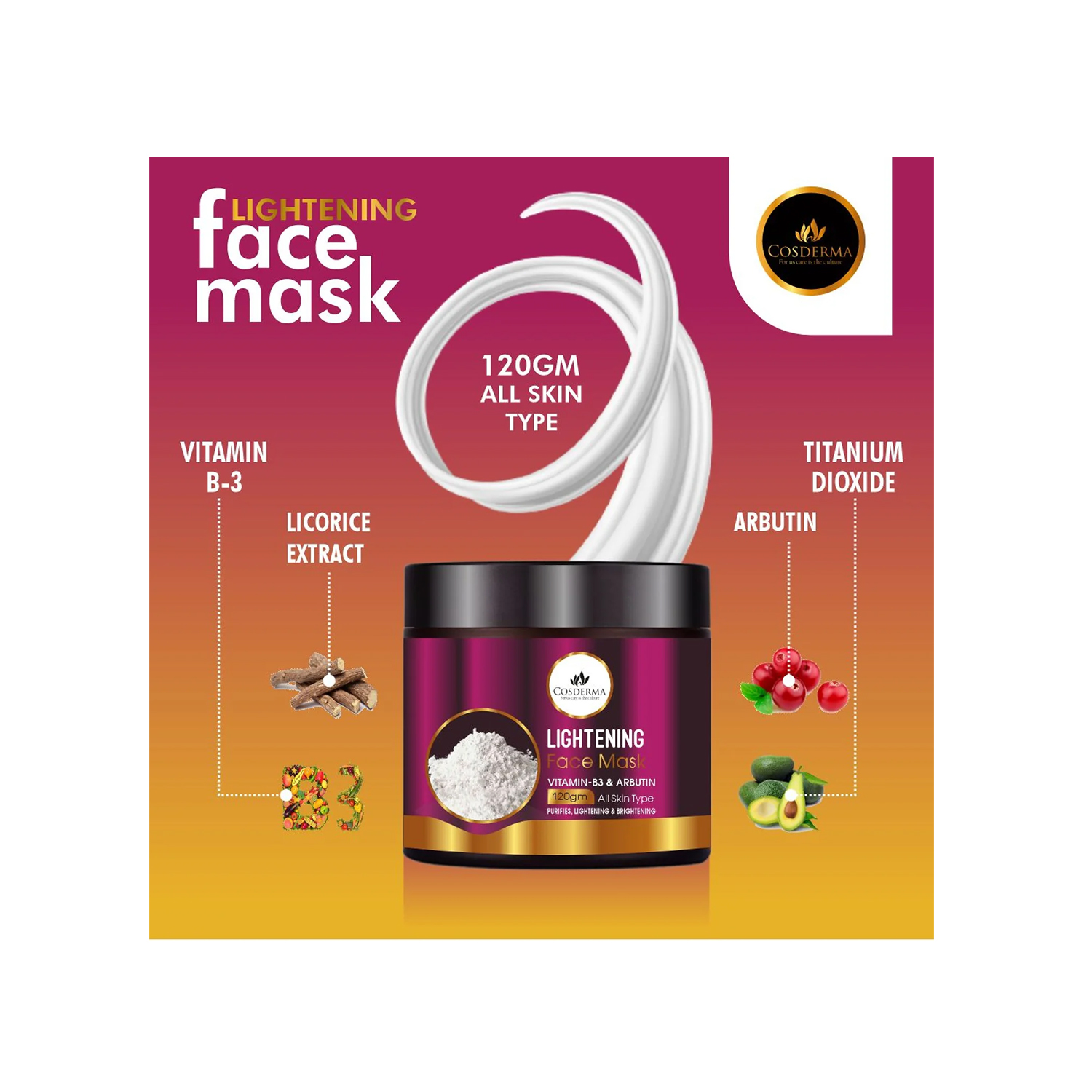 Cosderma Lightening Face Mask 120gm - Cureka