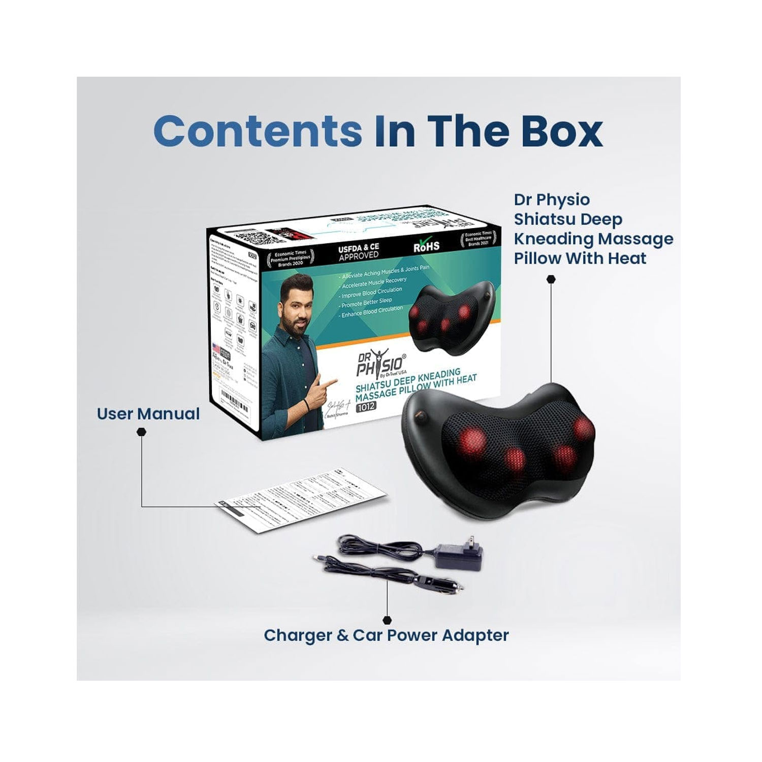 Dr.Physio USA Shiatsu Cushion Full Body Neck Massager