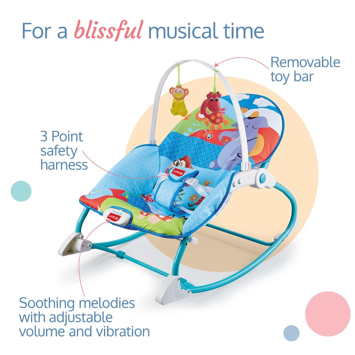 LuvLap Happy Jungle Toddler Rocker cum Bouncer - Giraffe - Cureka ...