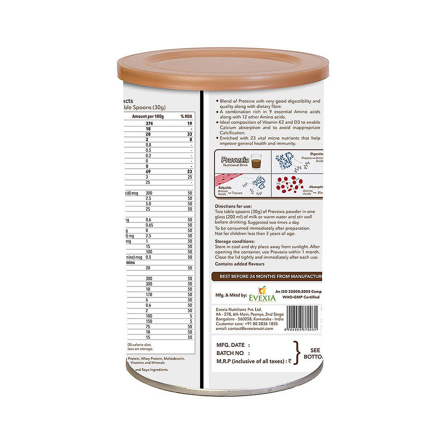 Evexia Provexia Supplement Chocolate Flavour Powder – 200g