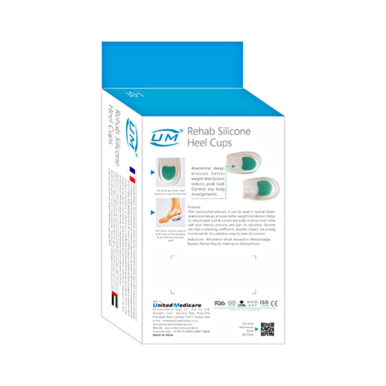 United Medicare Rehab Silicone Heel Cups (I -01) - Large - Cureka ...