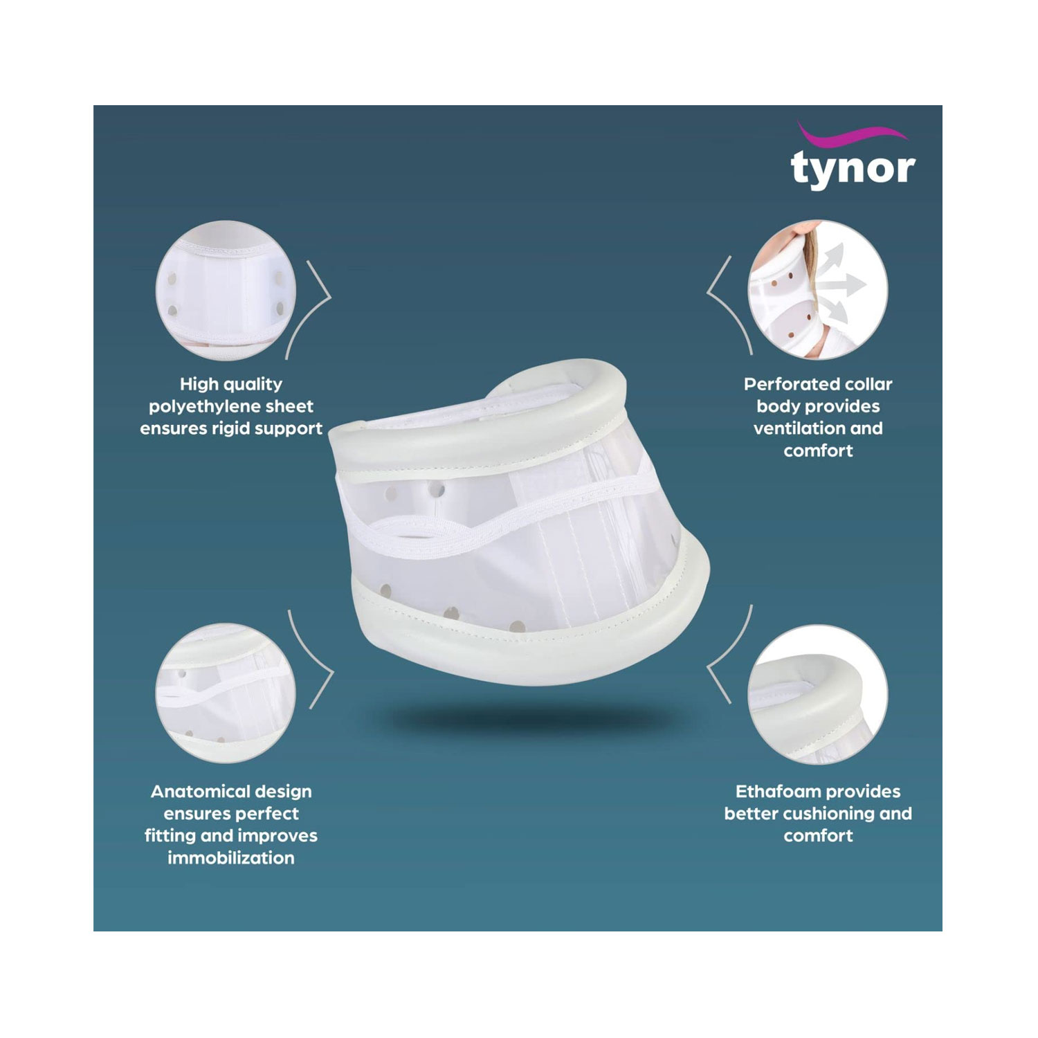 Tynor Cervical Collar Hard Adjustable - Large B-03 - Cureka - Online ...