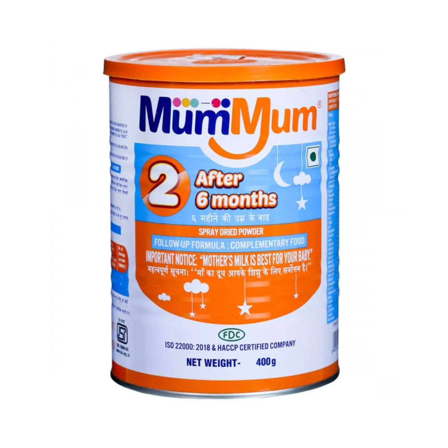 FDC MumMum Infant Formula Powder Above 6M 400gm - Cureka