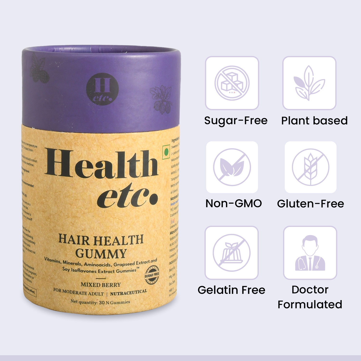 Buy Health etc Hair Health Gummies Online - Cureka