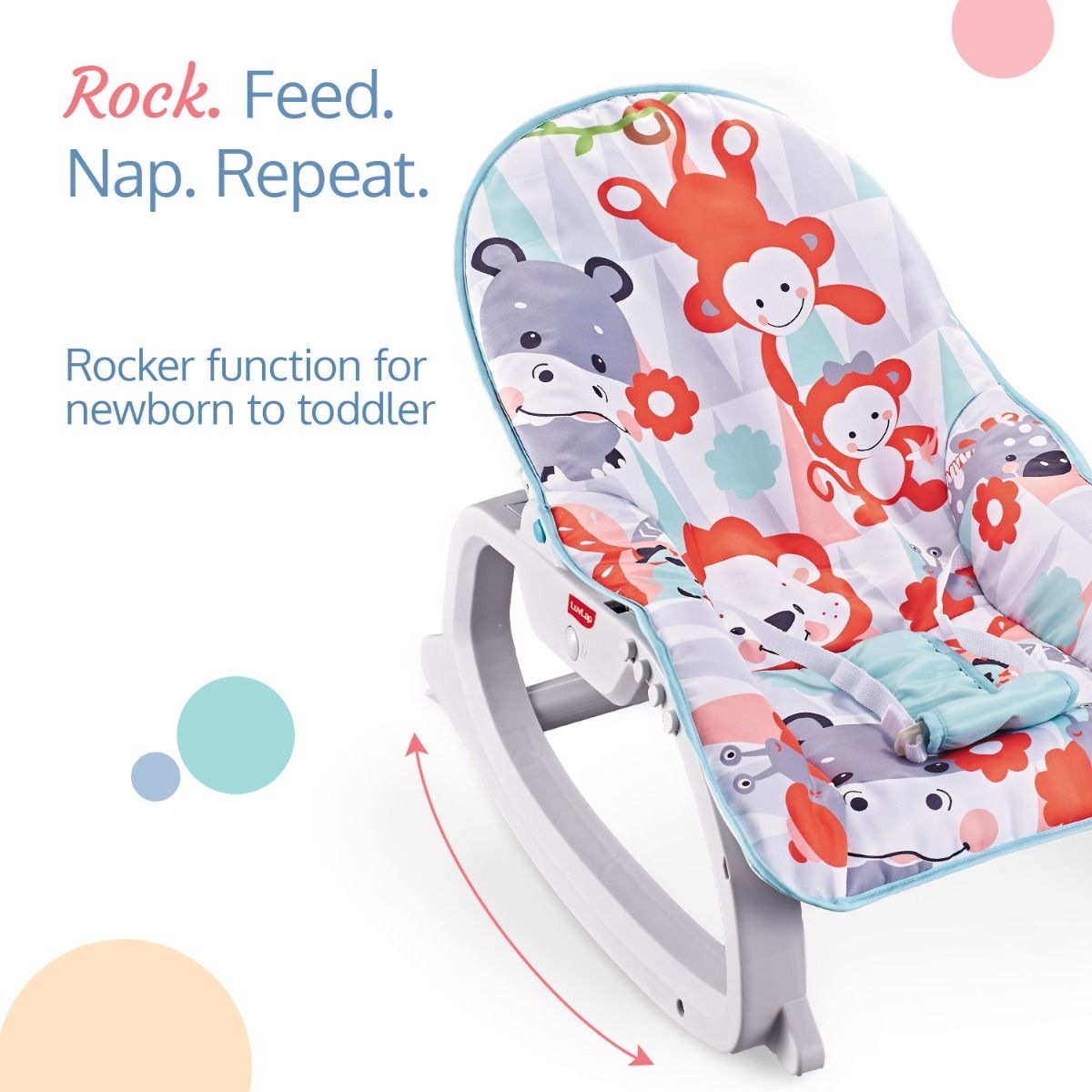 LuvLap Animal Kingdom 3 in 1 Baby Rocker - Hippo - Cureka - Online ...