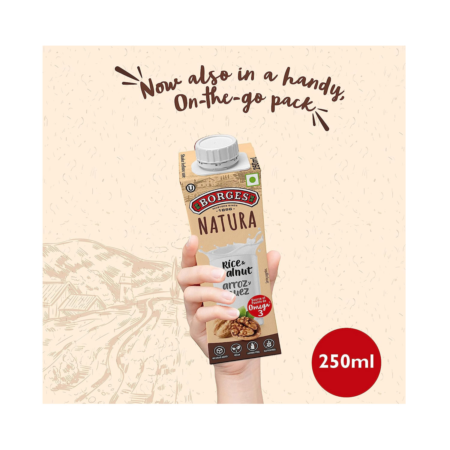 Borges Natura Rice and Walnut Drink 250ml - Cureka