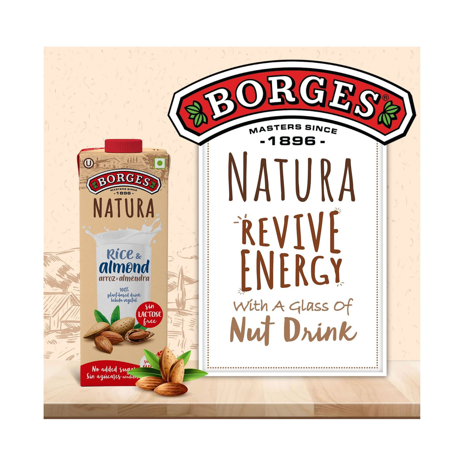Borges Natura Rice and Almond Drink 1 Litre – Cureka – Online Health ...