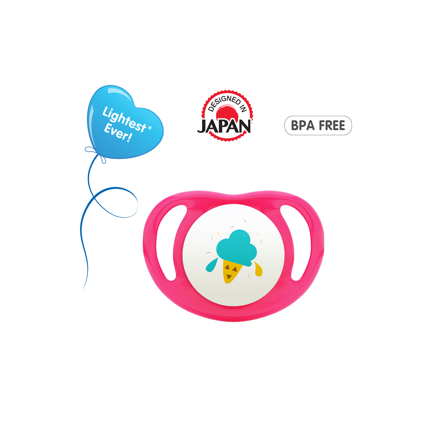 Pigeon Pacifiers L Size (12+Month) with Image of Ship, Float, Giraffe