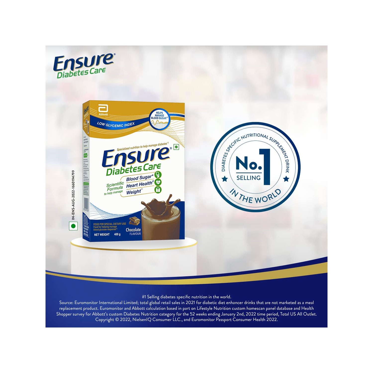 Ensure Diabetes Care Chocolate Delight 400g Refill Pack - Cureka