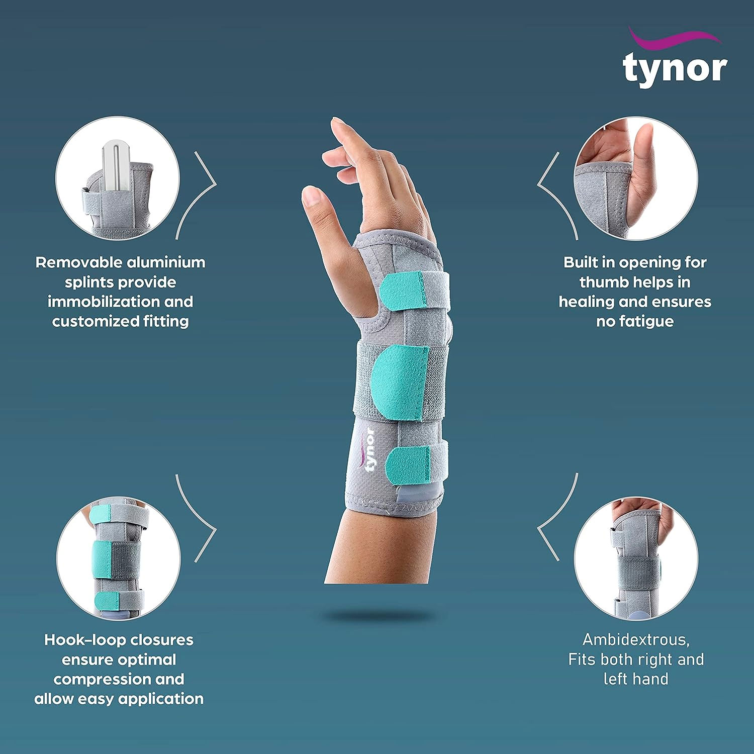 Tynor Wrist Splint Ambidextrous E-43 (XL) - Cureka - Online Health Care ...