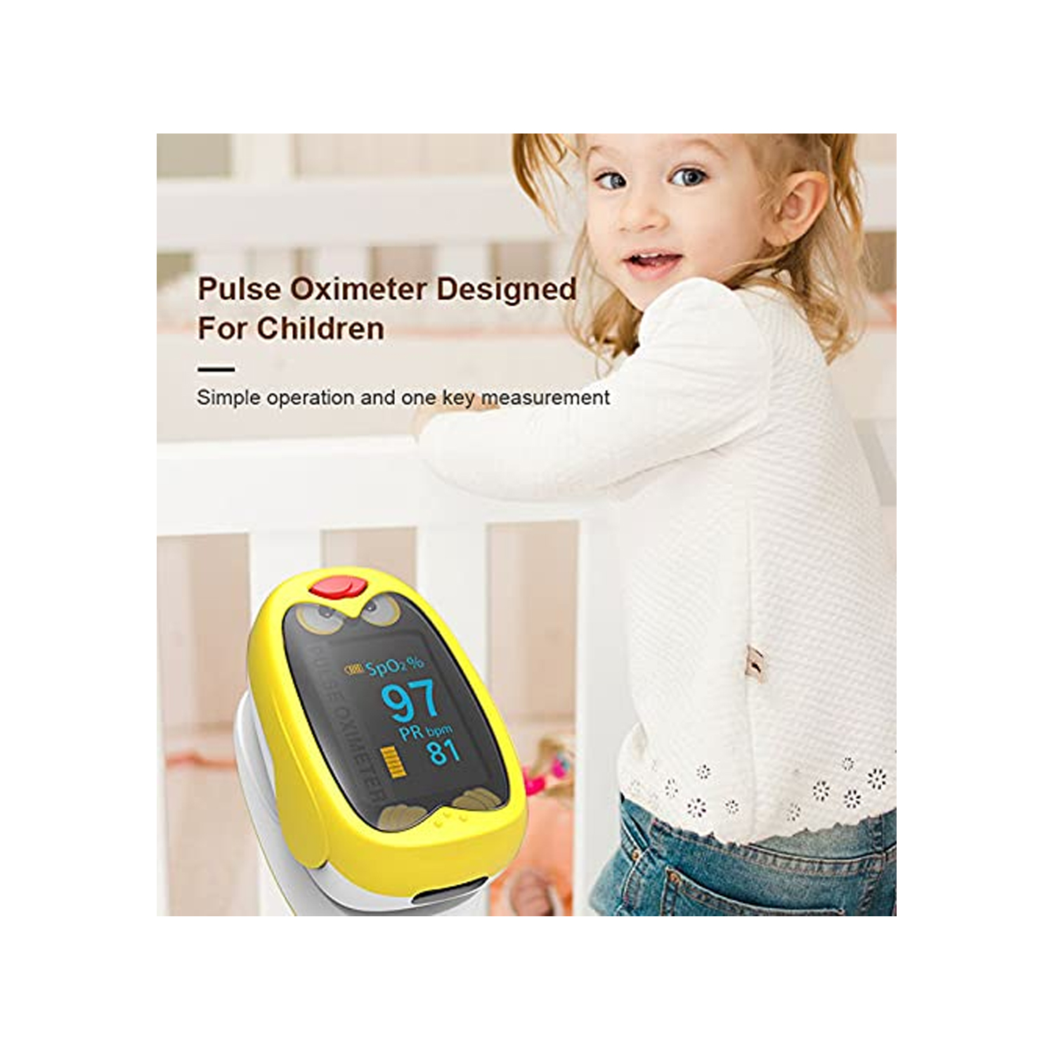 Healthshine Pulse O2 Meter PED (0 To 12 Years) - Cureka