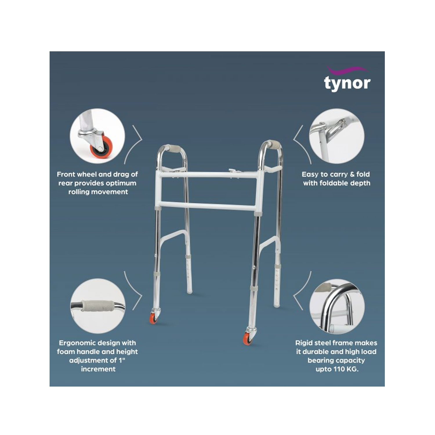 Tynor Walker Invalid’s HD Front Wheels Universal L-29 - Cureka