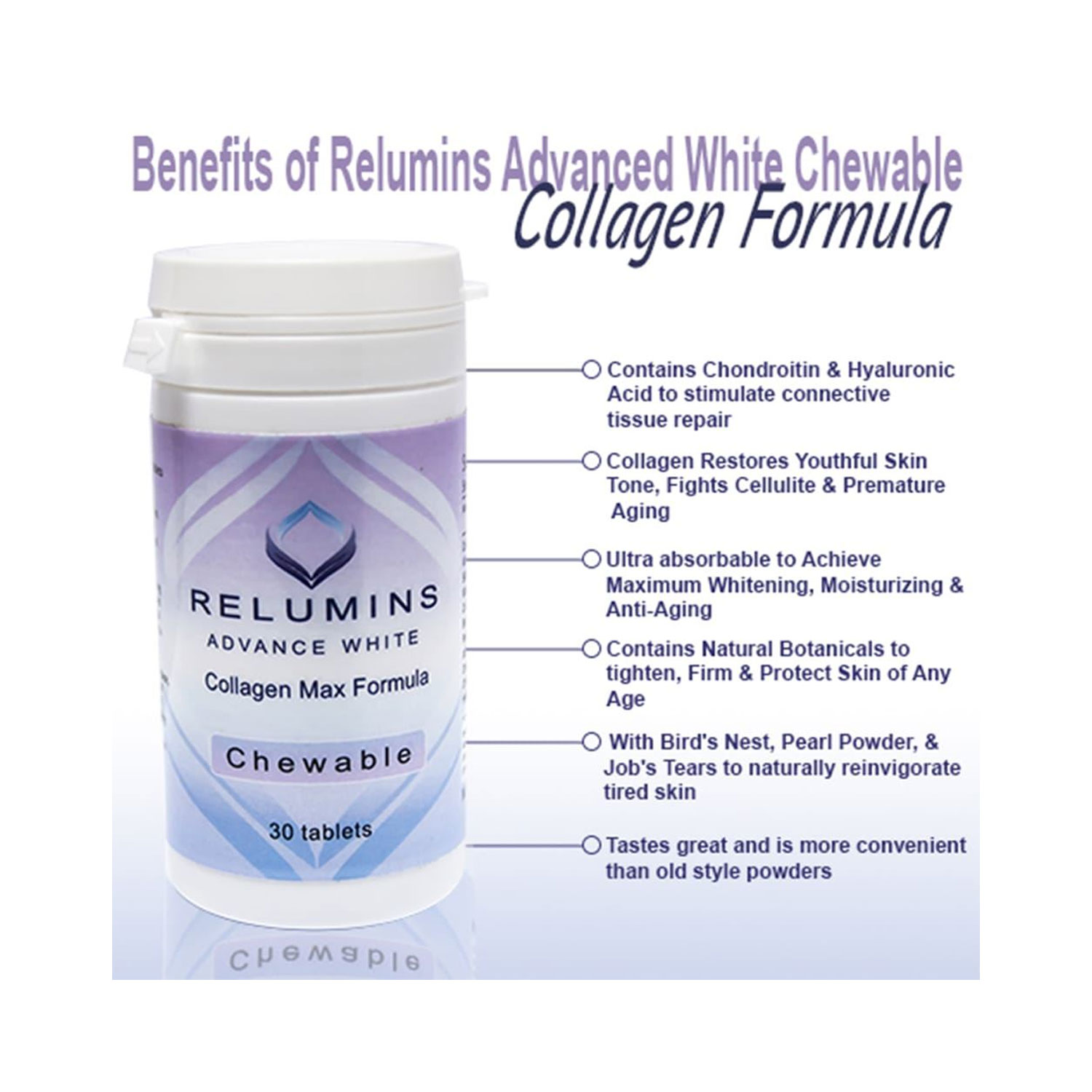 Relumins Advanced White Collagen Chewable 30 Tablets