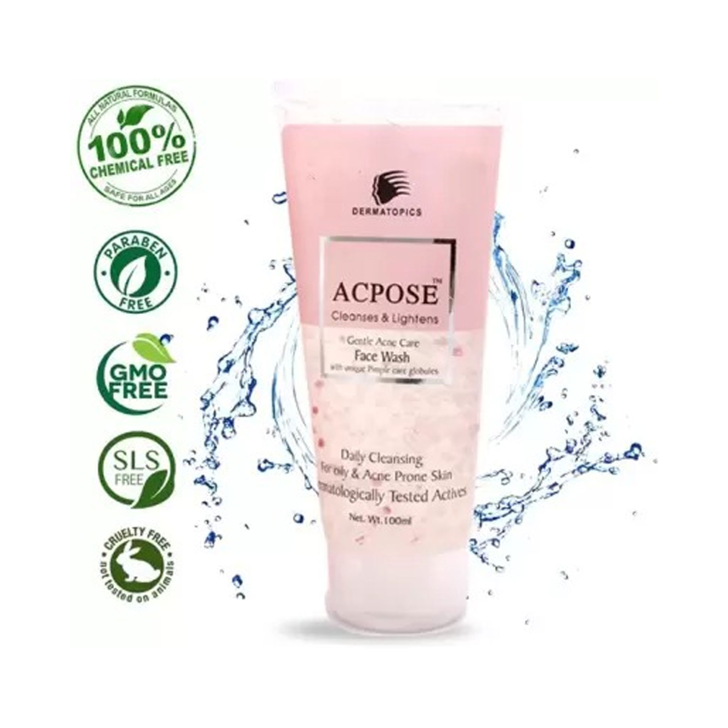 Derma Topics Acpose Face Wash 100ml - Cureka