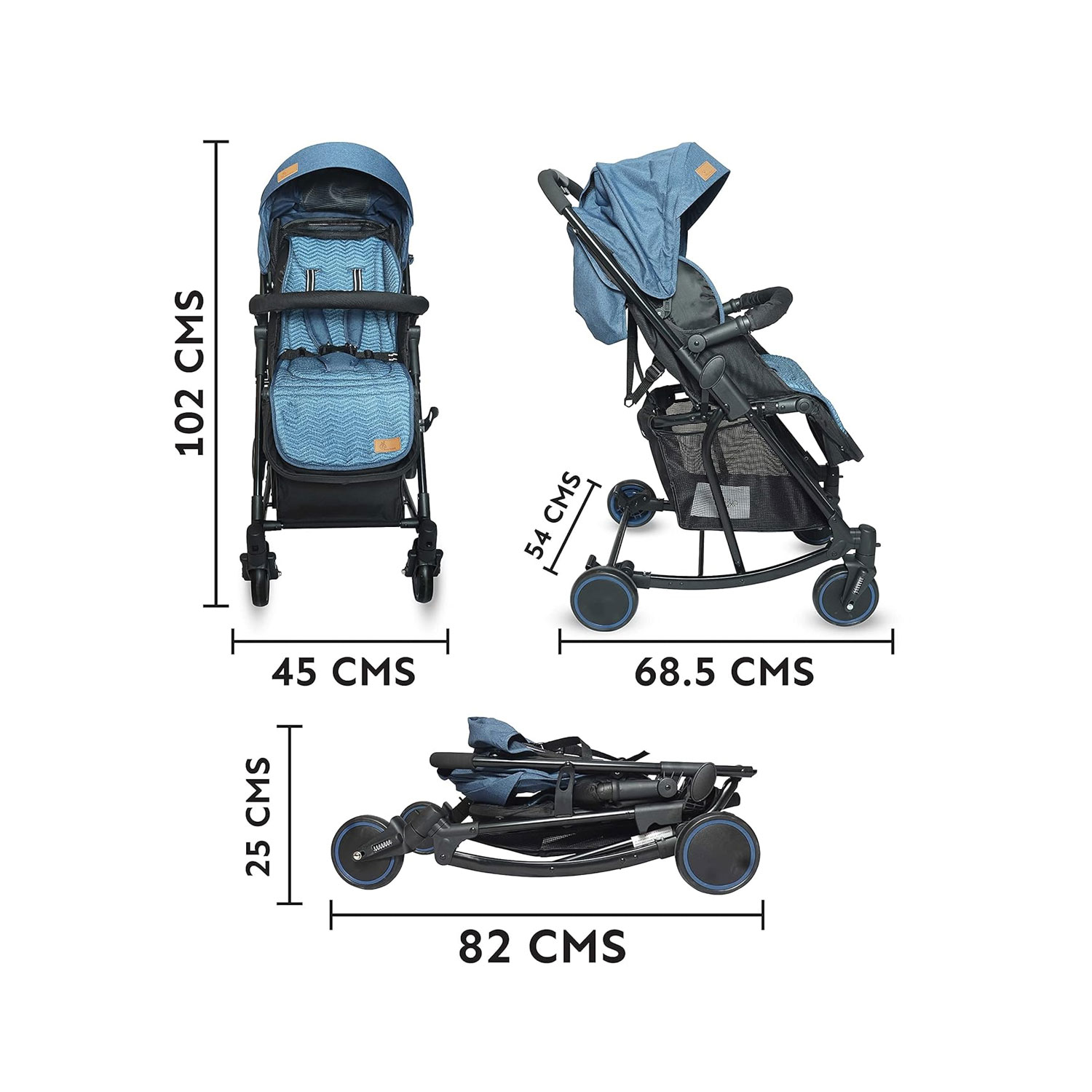 R for Rabbit Rock N Roll Stroller for Babies 0 to 36 Months Blue ...