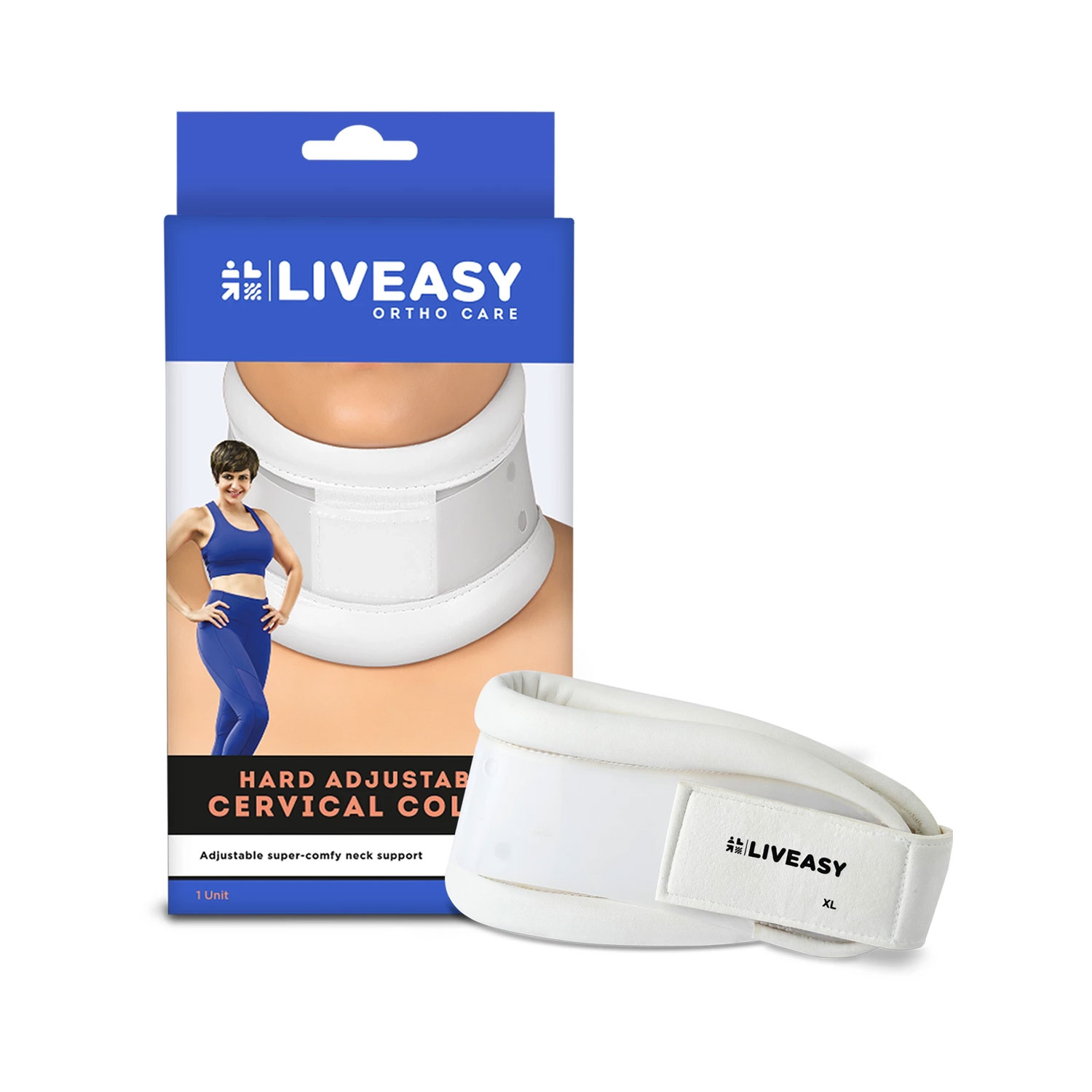 Liveasy Ortho Care Hard Adjustable Cervical Collar (XL) - Cureka ...