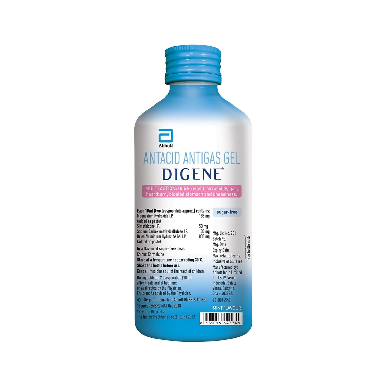 Abbott Digene Antacid Antigas Gel Mint Flavour 200ml - Cureka - Online ...