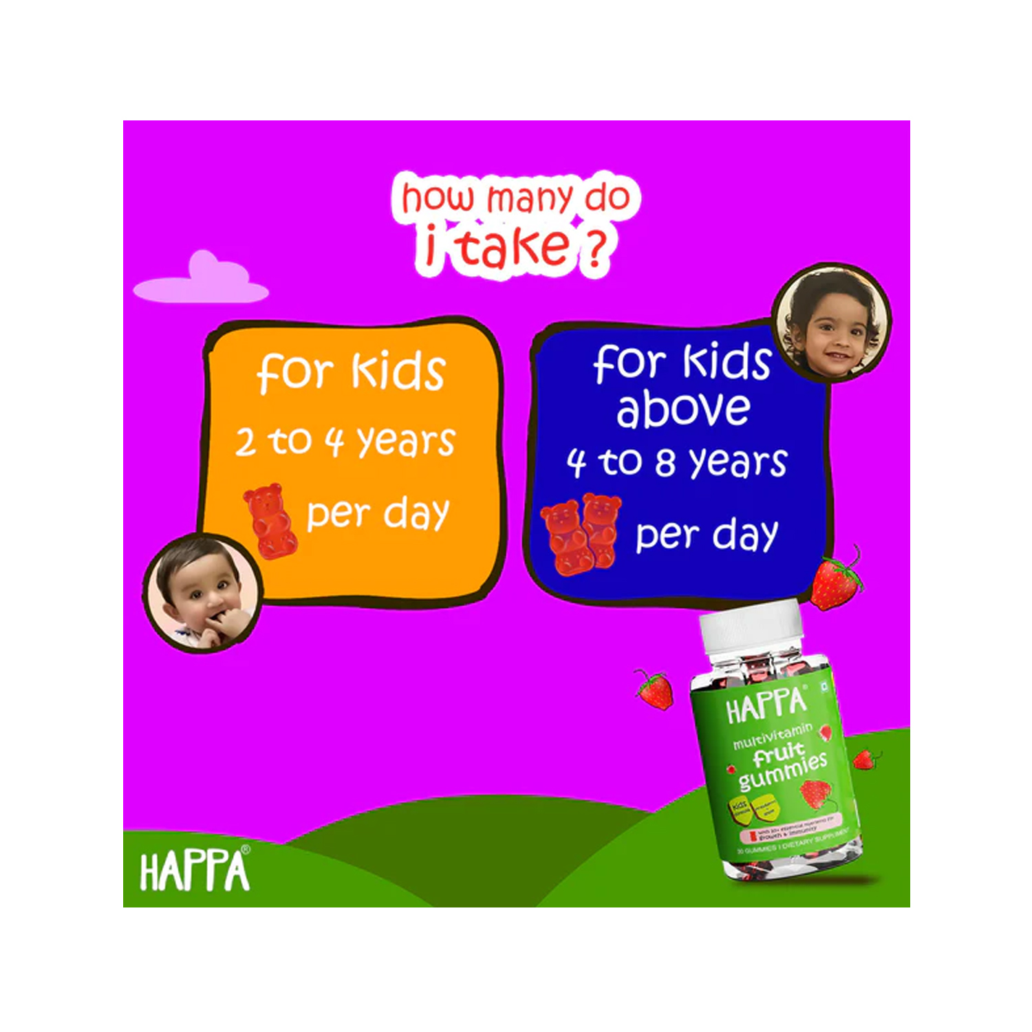 Happa multivitamin fruit gummies for kids I Made from Fruits ...