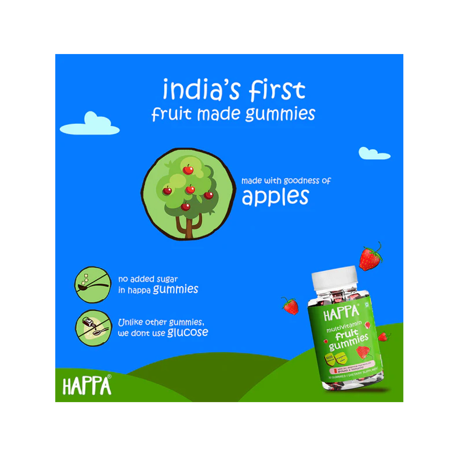 Happa multivitamin fruit gummies for kids I Made from Fruits ...