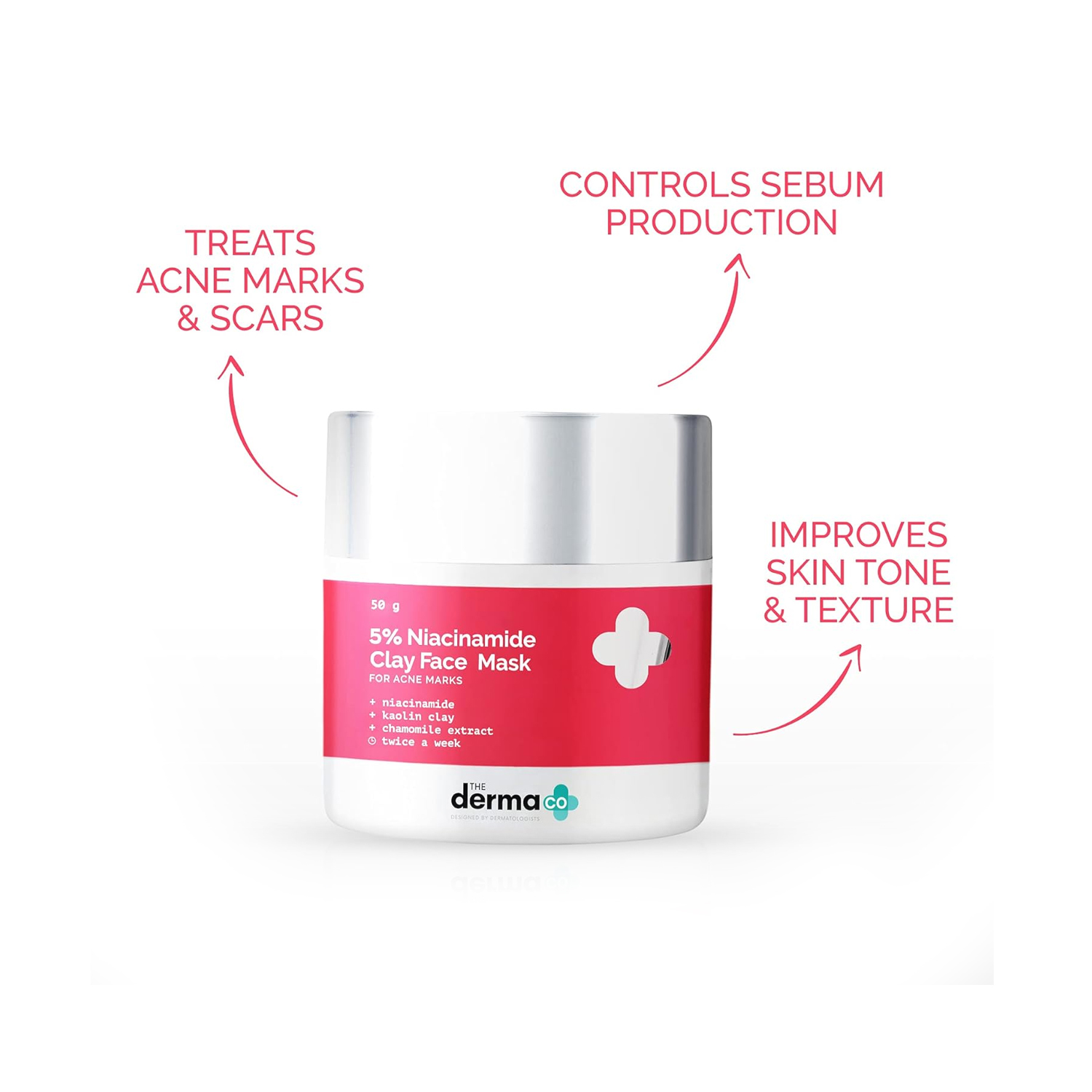 Dermaco 5% Niacinamide Clay Face Mask 50g - Cureka