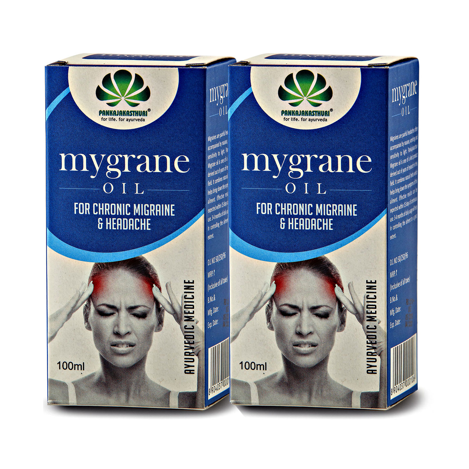 Pankajakasthuri Mygrane Oil 100ml Pack of 2 - Cureka
