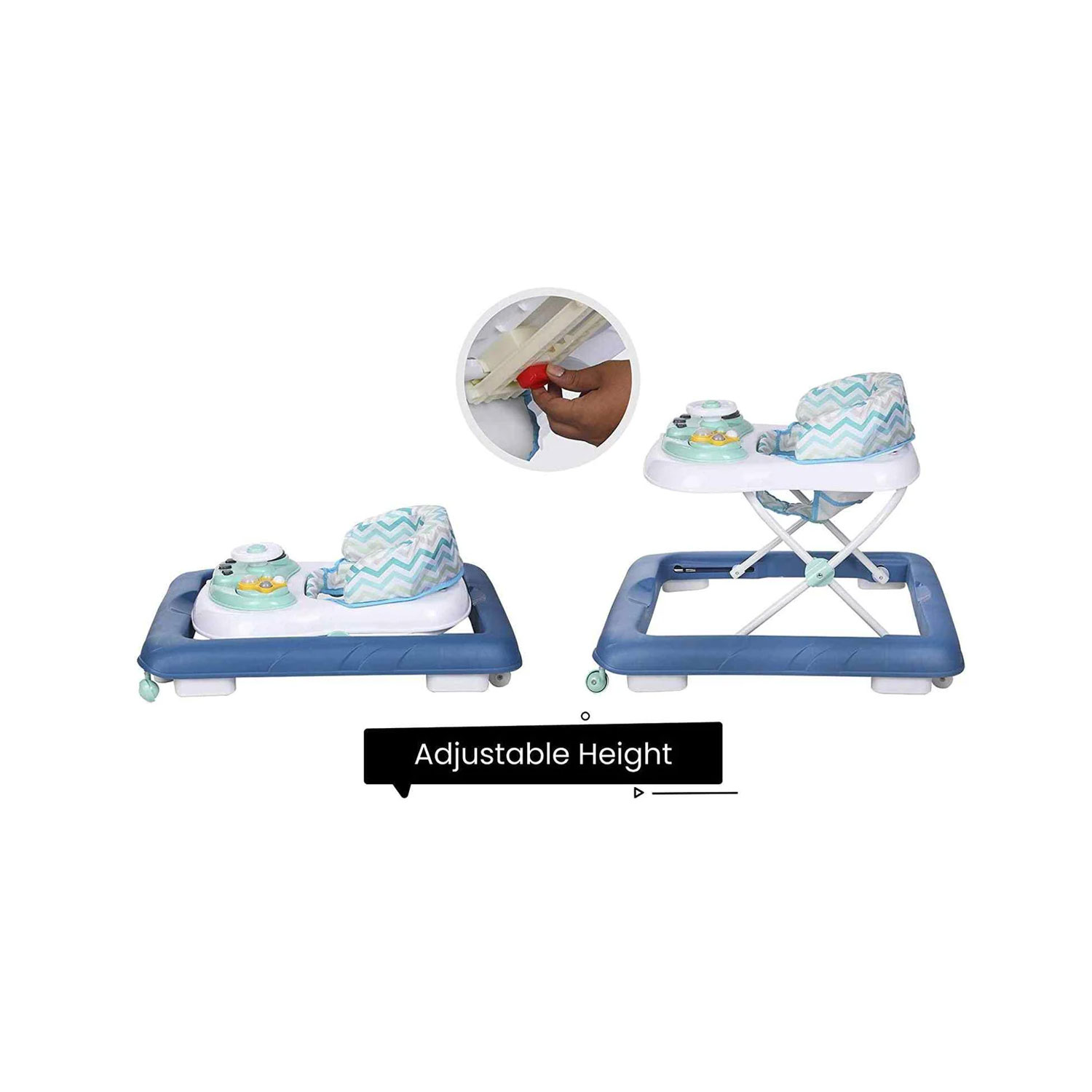 R for Rabbit Step Up Baby Walker Blue - Cureka