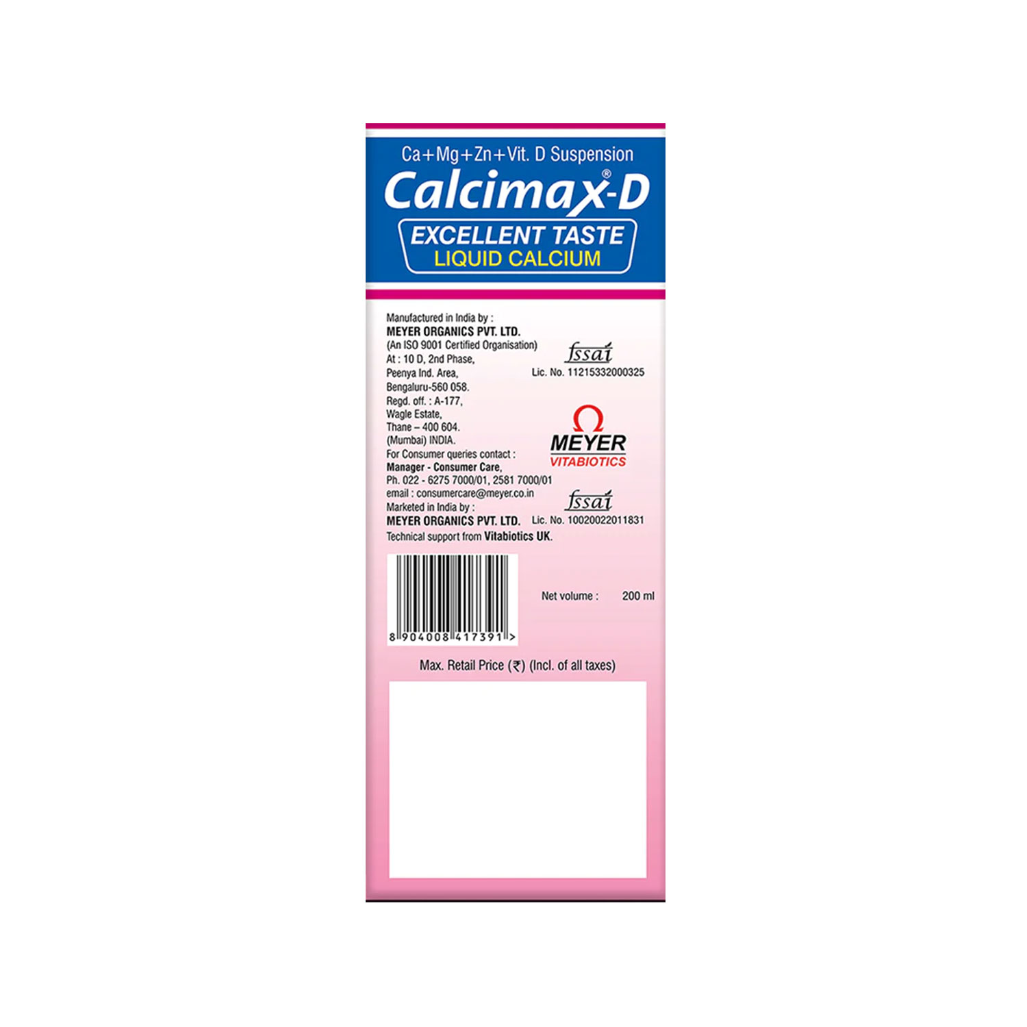 Vitabiotics Calcimax-D Liquid Calcium 200ml - Cureka - Online Health ...