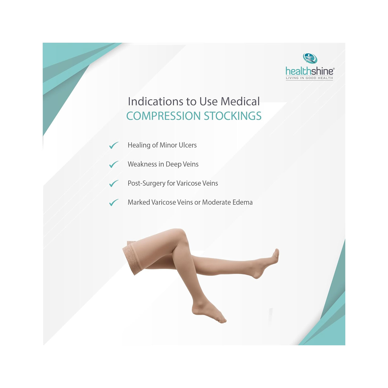 Healthshine Medical Compression Stockings Thigh Length HS 502 Beige ...