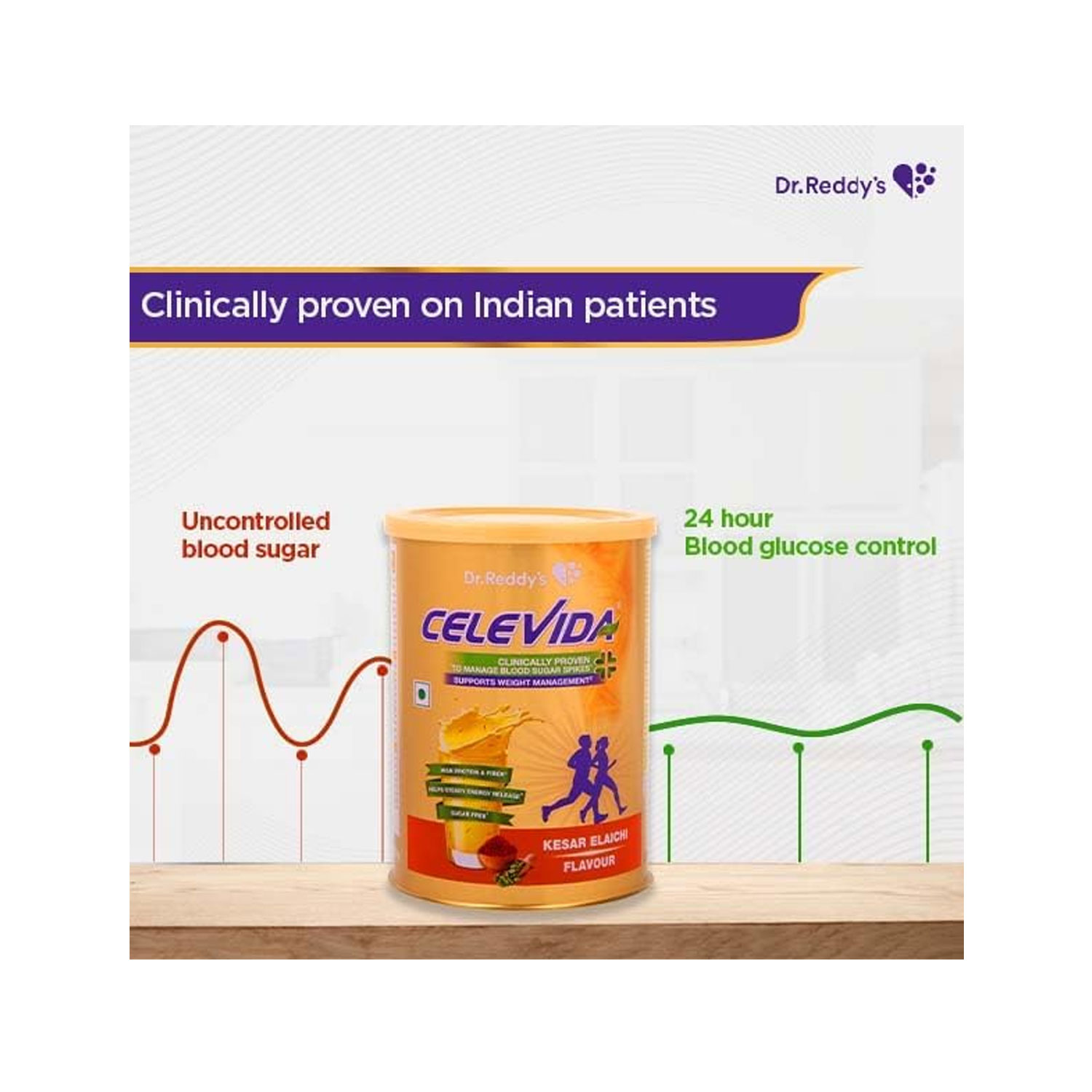 Celevida Protein Powder Drink for Diabetes Kesar Elaichi Flavour 400g ...