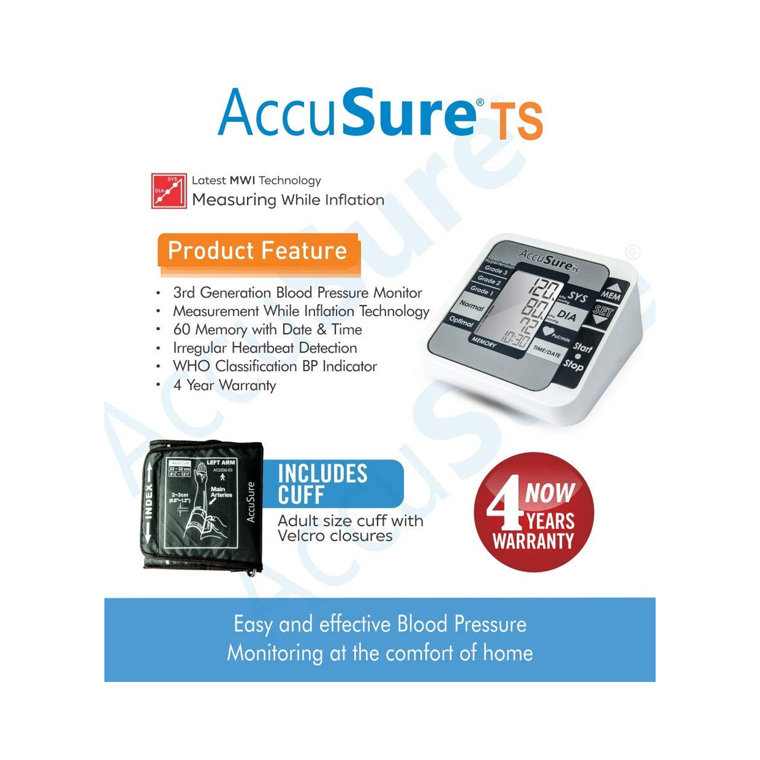 Buy Accusure TS Blood Pressure Monitor - Cureka