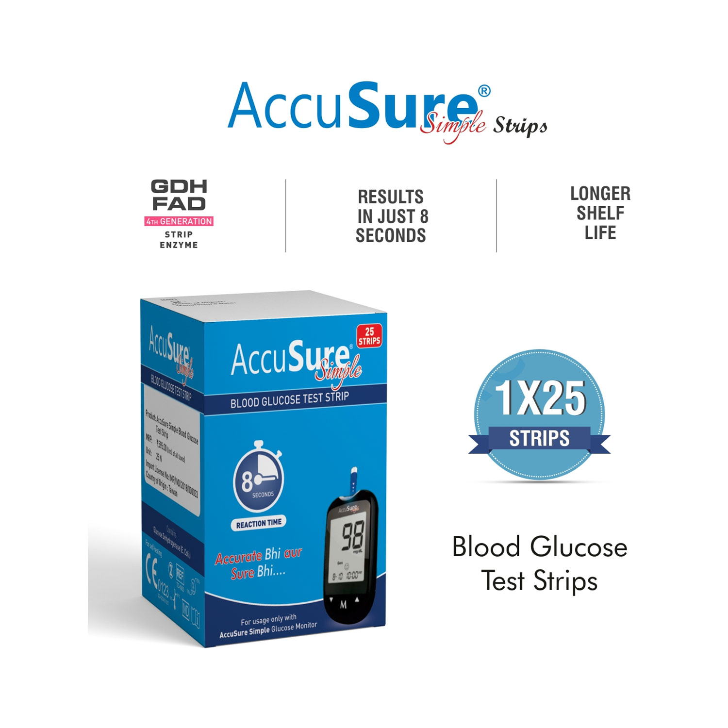 Accusure Simple Test Strips (25 Strips) - Cureka - Online Health Care ...