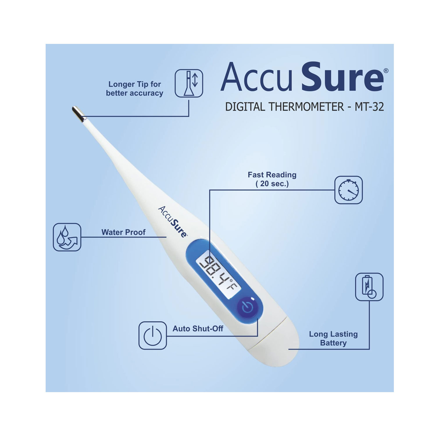 Accusure MT- 32 Digital Thermometer - Cureka - Online Health Care ...