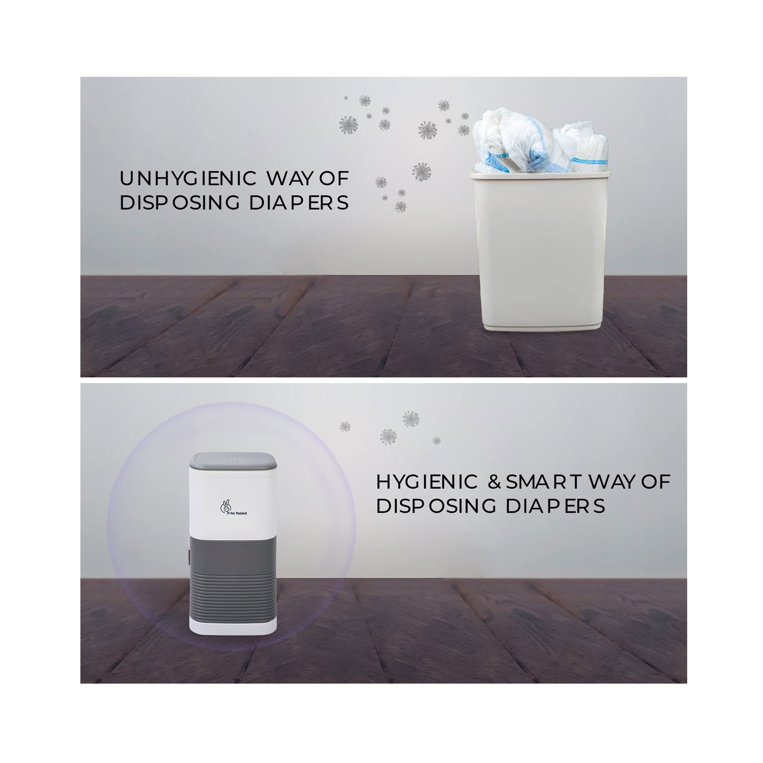 R for Rabbit Hygo Bin ( Baby Diaper Disposing Bin) - Cureka - Online ...