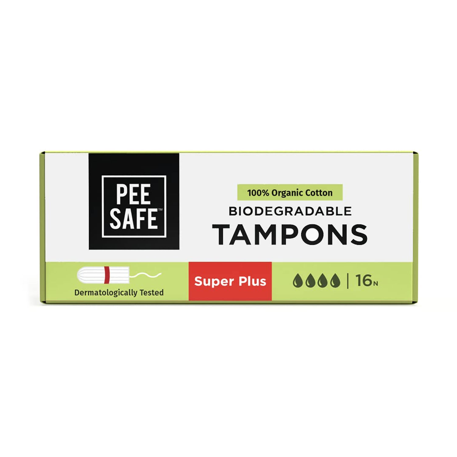 Pee Safe Biodegradable Tampons (16 Tampons) - Super Plus - Cureka ...