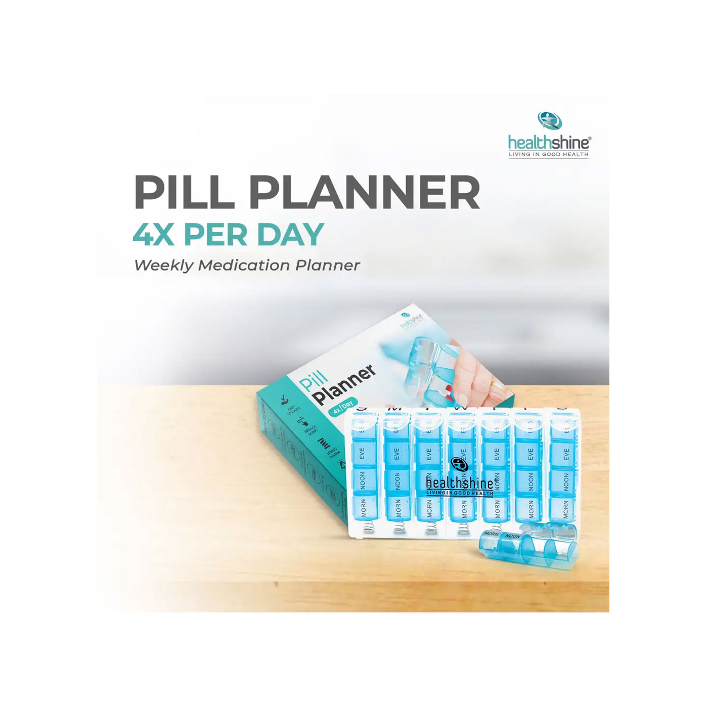 Healthshine Pill Planner 4X Per Day - Cureka