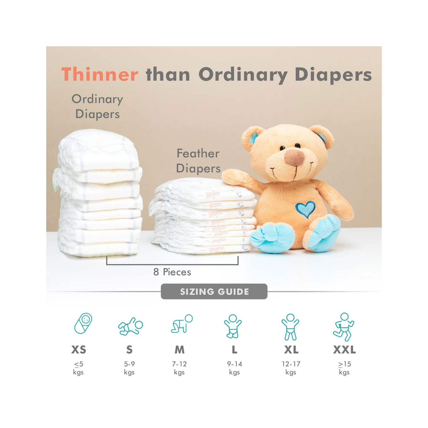 R for Rabbit Feather Tape Style Diapers (Fits Baby from 0 to 5 Kg ...