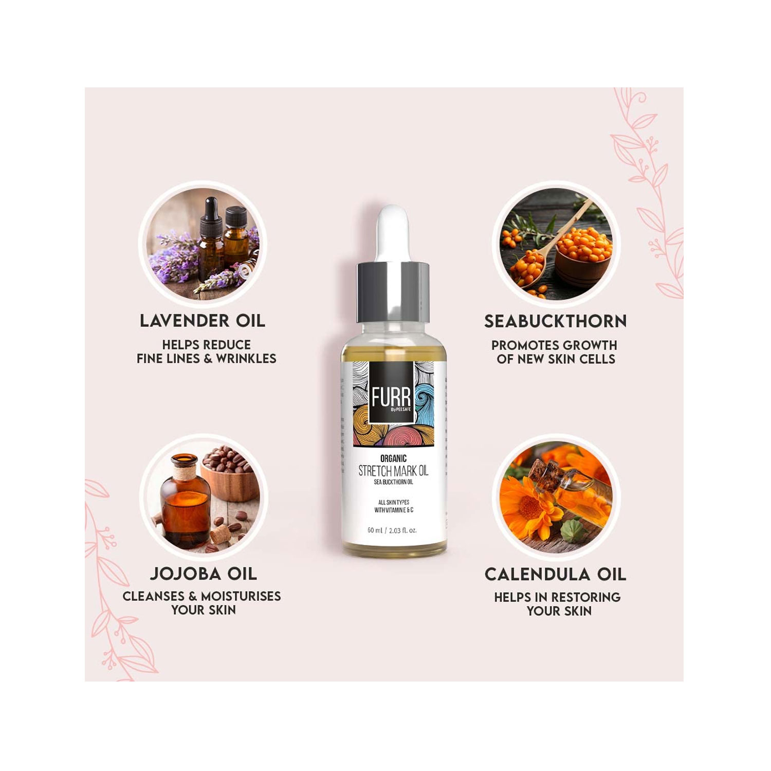 Buy Pee Safe Organic Stretch Mark Oil 60ml - Cureka