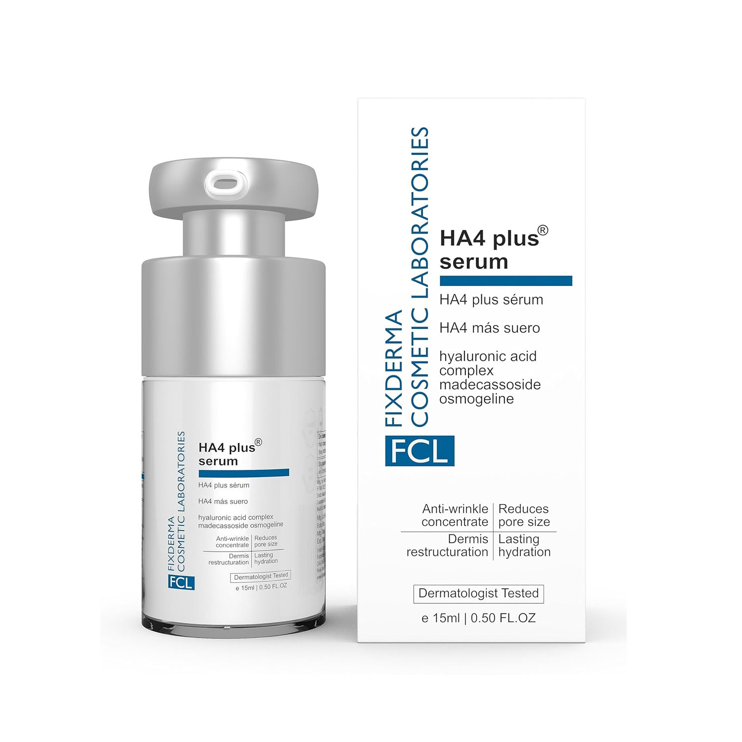 FixDERMA 5% Hyaluronic Acid HA4 Plus Serum 15ml - Cureka