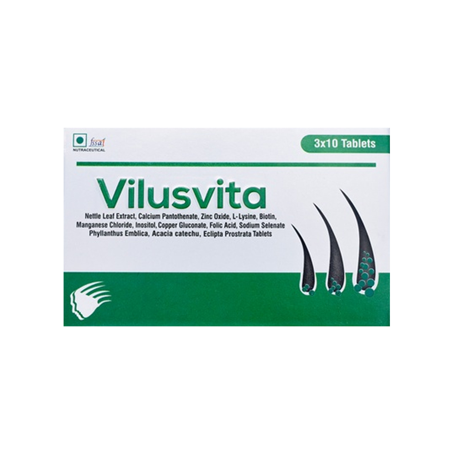 Derma Topics Vilusvita Tablet for Hair Health Strips (3 x 10 Tablets ...