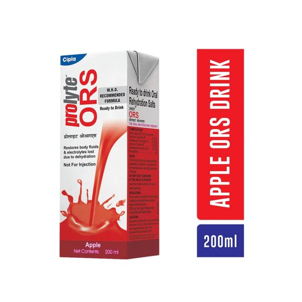 Cipla Prolyte ORS Ready to Drink Rehydration Salts Apple Flavour
