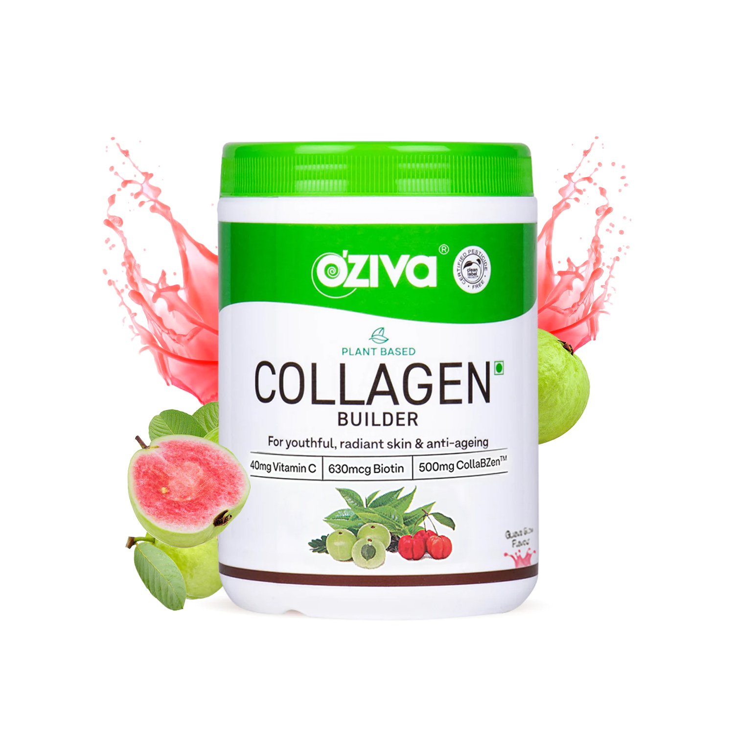 OZiva Plant Based Collagen Builder Guava Glow 250g - Cureka