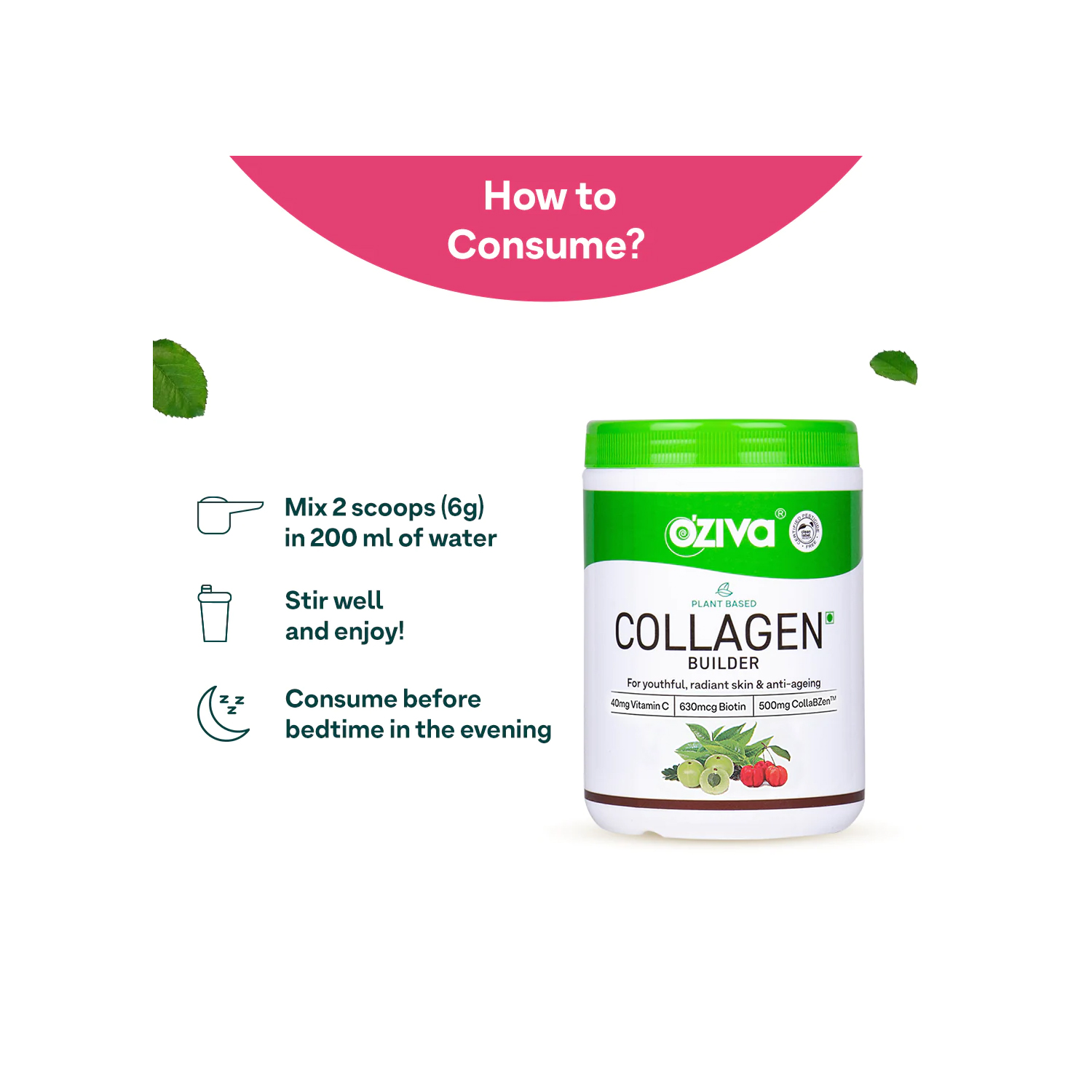 OZiva Collagen Builder Berry Orange 250 g - Cureka