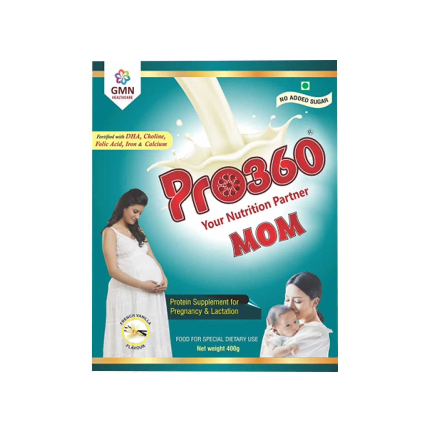GMN Pro360 Mom Protein Powder Vanilla Flavour 400g Refill Pack