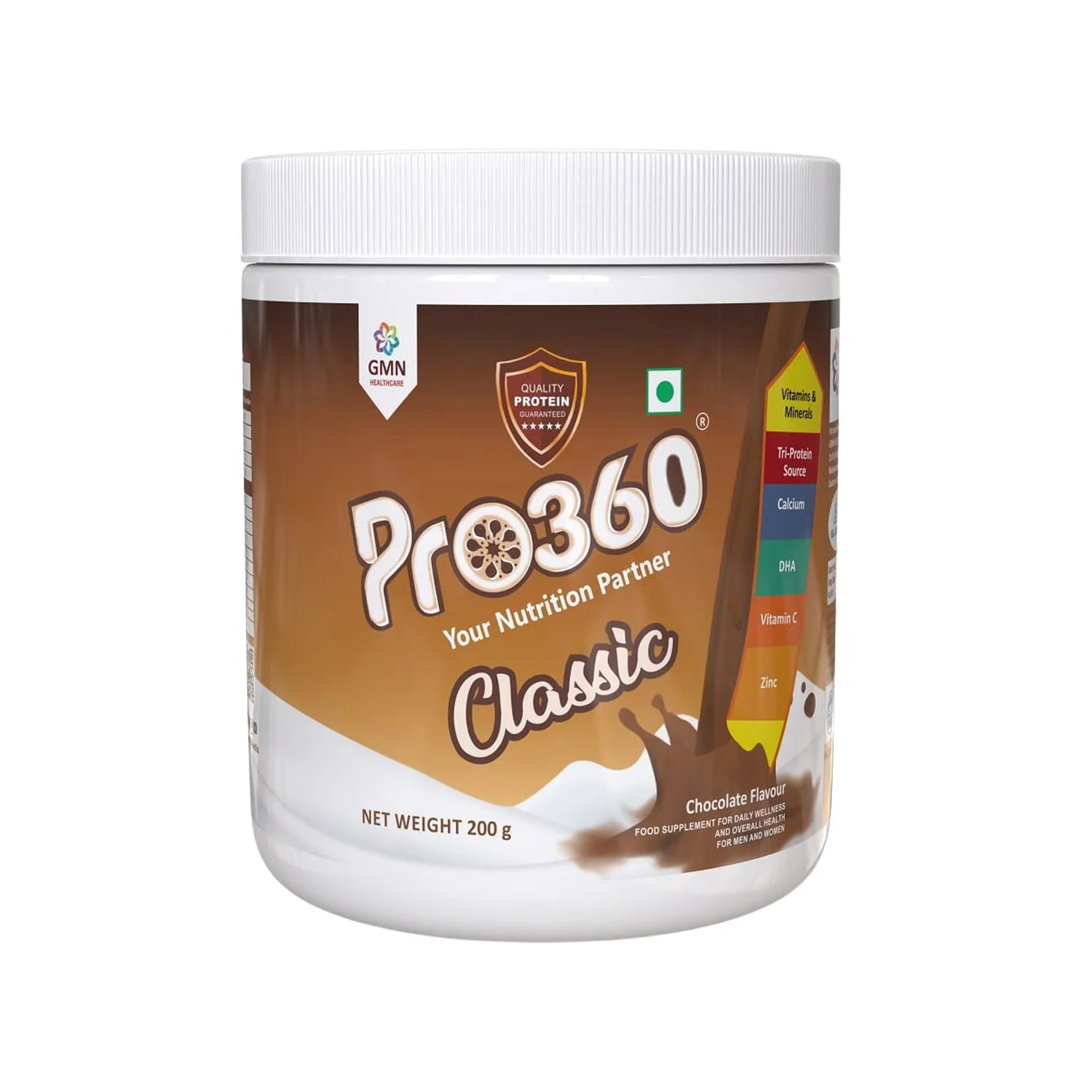 GMN Pro360 Classic Protein Powder Chocolate Flavour (200g)