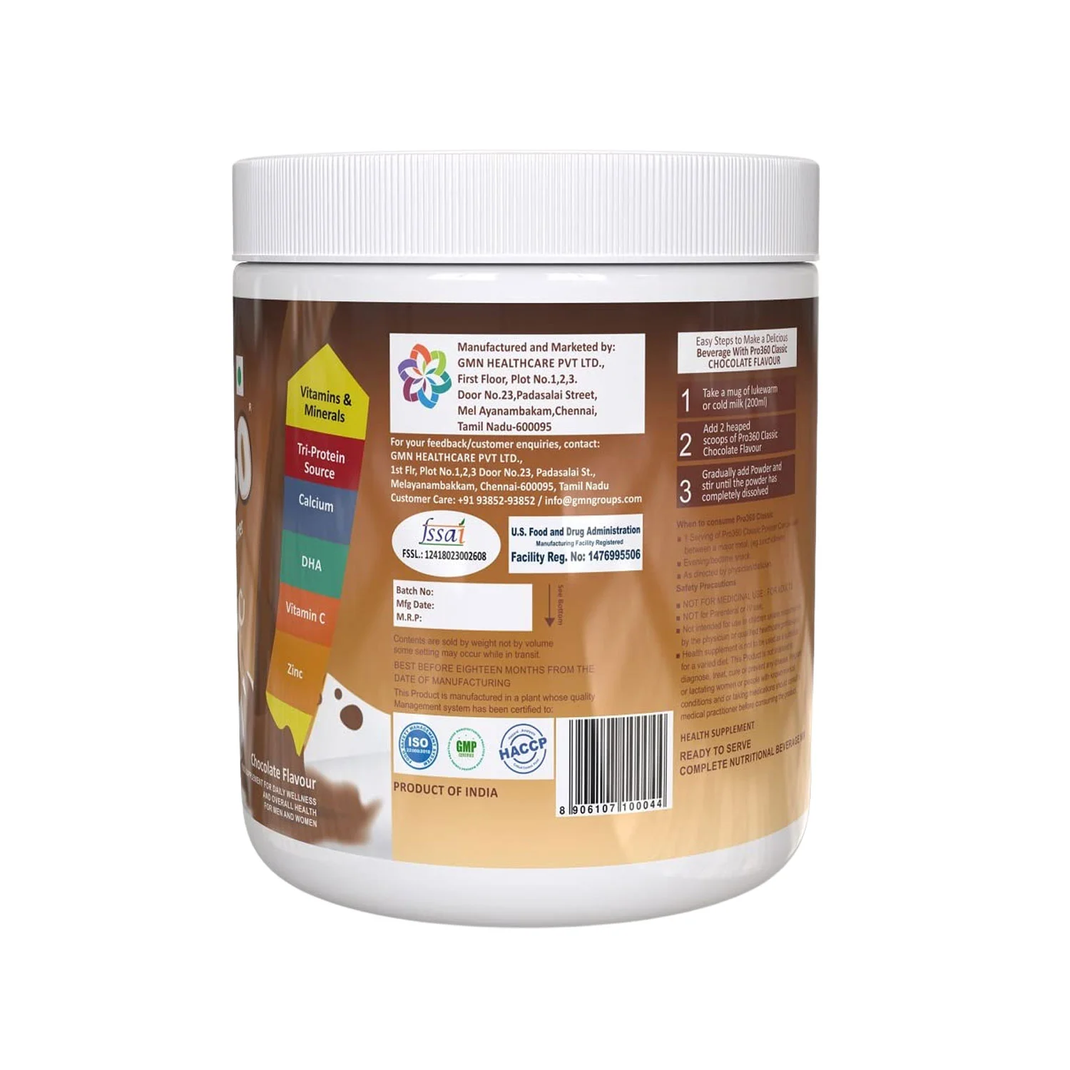 GMN Pro360 Classic Protein Powder Chocolate Flavour (200g)