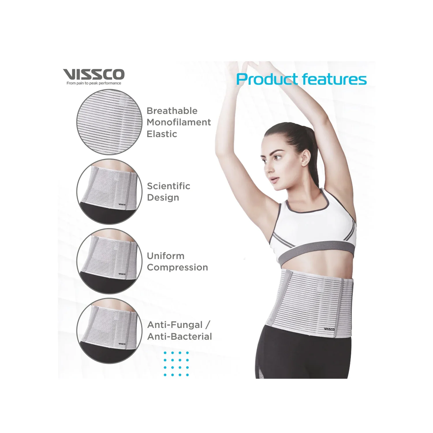 Vissco Lite Abdominal Belt Medium- (P.C. No. 3501) - Cureka - Online ...