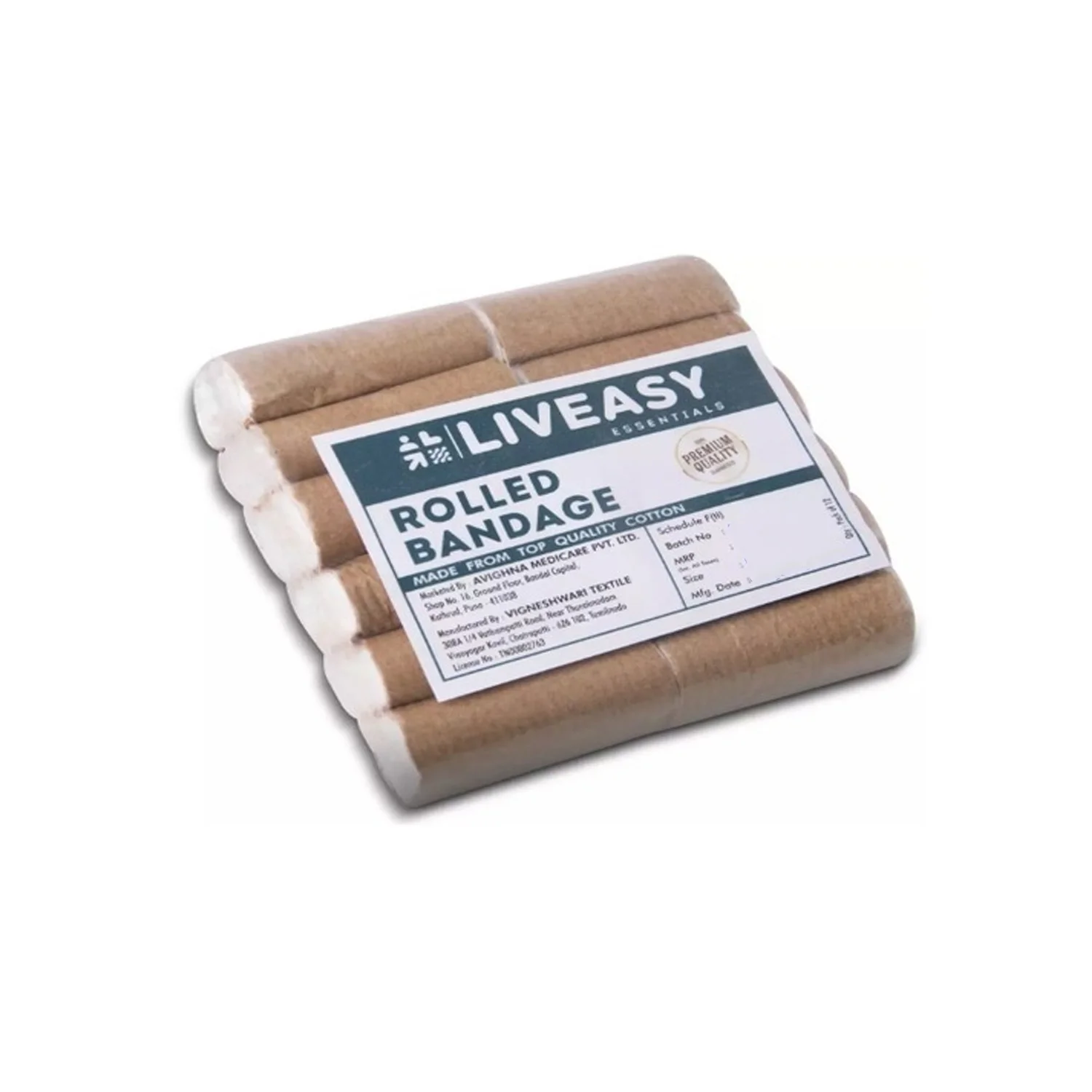 LivEasy Surgicals Rolled Bandage 12 Rolls in 1 Pack