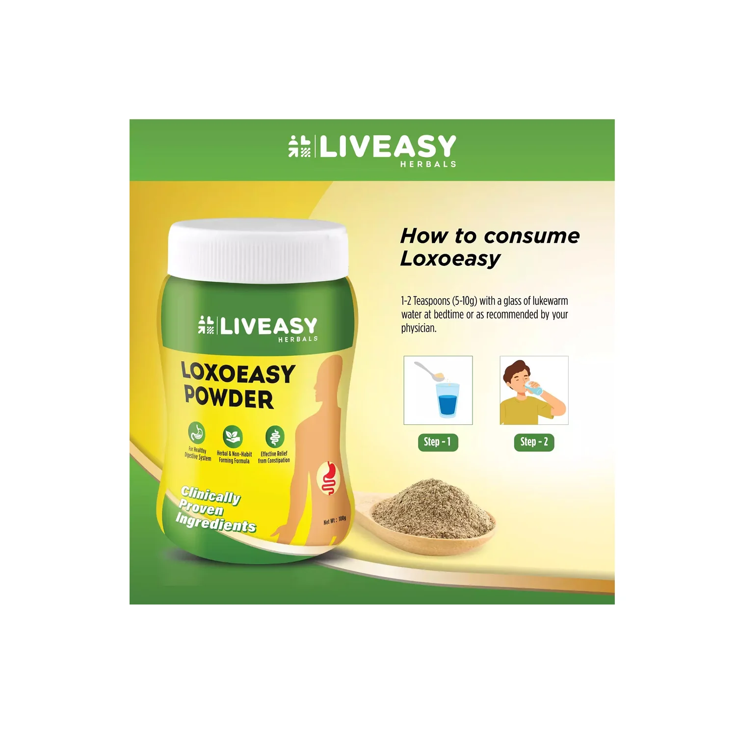 Liveasy Herbals Loxoeasy Constipation Relief Powder - 100g - Cureka ...