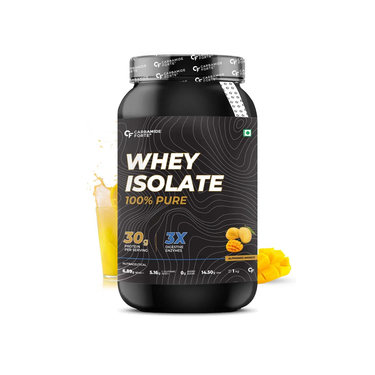 Carbamide Forte Whey Isolate Protein Powder Alphonso Mango Flavour (1Kg ...