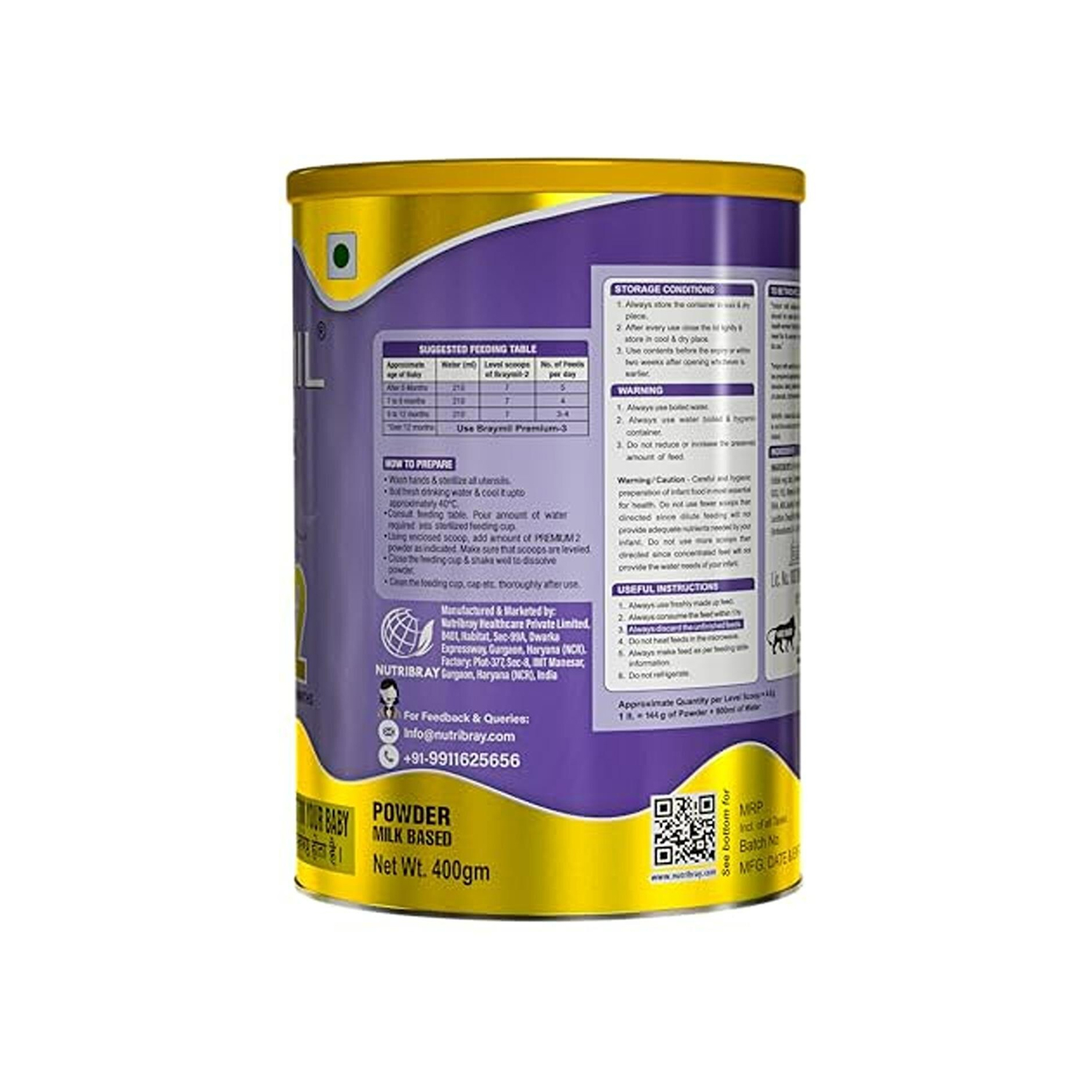 Braymil Premium Follow Up Formula Stage 2 for Babies from 6 to 12 ...
